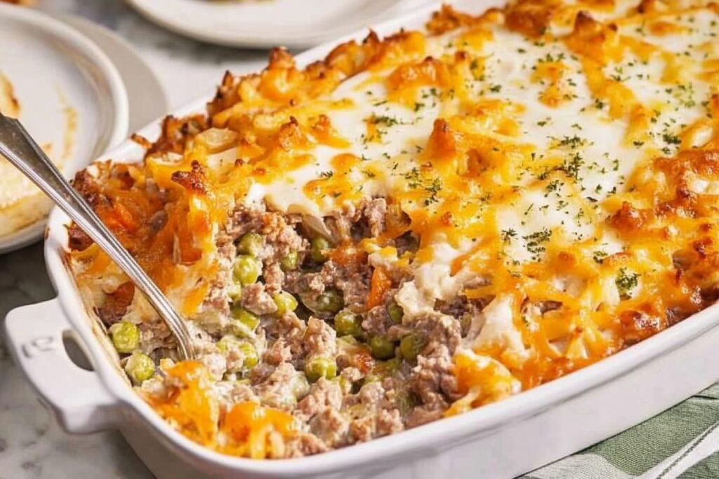 Church Supper Hot Dish Recipe | Easy Tater Tot Casserole - amiracooks